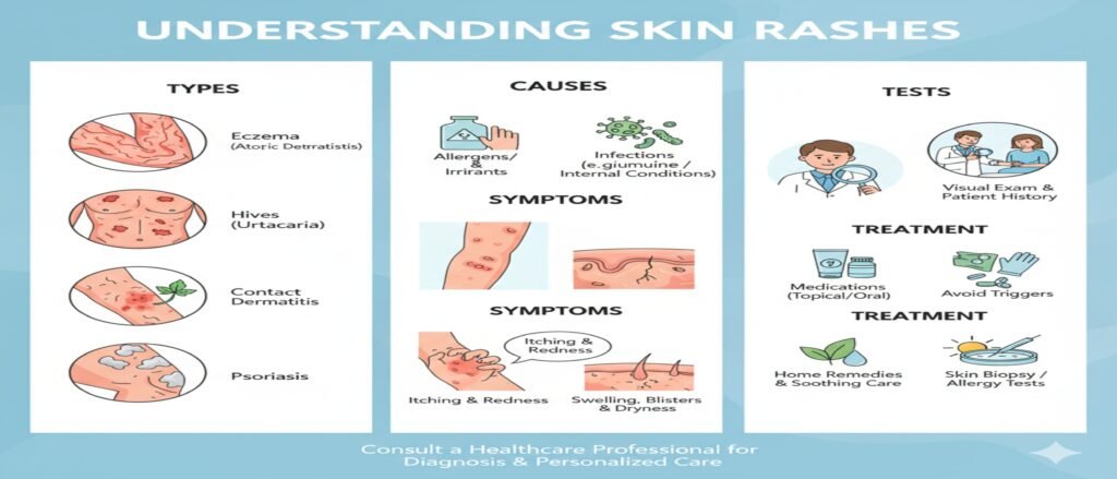 What is Skin Rash: Types, Causes, Symptoms, Treatment and Tests