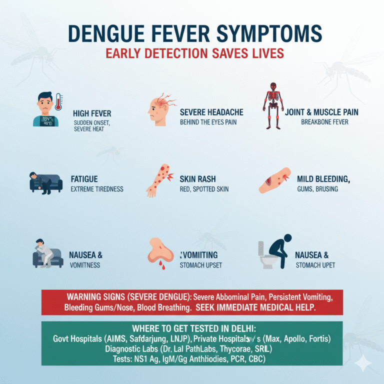 How to Identify Dengue Fever Symptoms and Where to Get Tested in Delhi